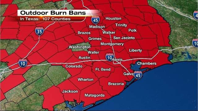 Burn bans issued for Harris County, all surrounding counties